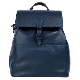 CLUTY Cityrucksack echt Leder, Made in Italy blau B/H/T: 26 cm x 31 cm x 14 cm B/H/T: 26 cm x 31 cm x 14 cm Höhe 31 cm x Breite 26 cm x Tiefe 14 cm
