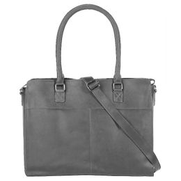CLUTY Shopper echt Leder schwarz