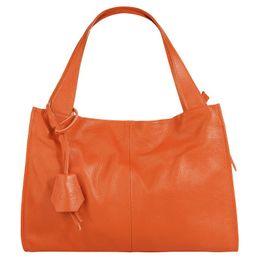 CLUTY Shopper echt Leder, Made in Italy orange