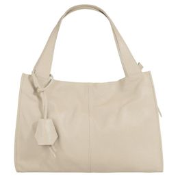 CLUTY Shopper echt Leder, Made in Italy beige