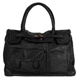 Samantha Look Shopper echt Leder, Made in Italy schwarz
