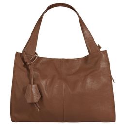 CLUTY Shopper echt Leder, Made in Italy braun