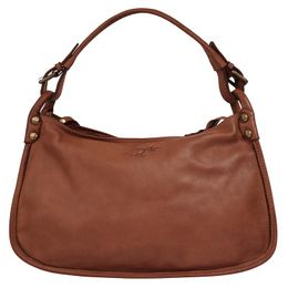 Samantha Look Henkeltasche echt Leder, Made in Italy cognac