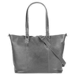 CLUTY Shopper echt Leder schwarz