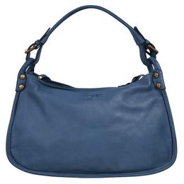 Samantha Look Henkeltasche echt Leder, Made in Italy blau