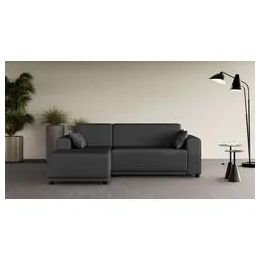 Ecksofa Home Affaire "TAMMO" Sofas Gr. B/H/T: 233cm x 80cm x 162cm, Struktur, Recamiere links, grau (anthrazit) L-Form