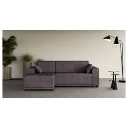 Ecksofa Home Affaire "TAMMO" Sofas Gr. B/H/T: 233cm x 80cm x 162cm, Boucle, Recamiere links, grau (anthrazit) L-Form