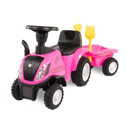 Lemodo Rutschauto Traktor New Holland mit Anhänger, pink