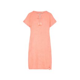 Sommerkleid SOCCX Gr. XS, US-Größen, lila (peach pearl) Damen Kleider Freizeitkleider mit Turn-Up-Ärmel