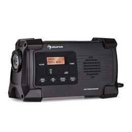 Auna Patagonia DAB+ Outdoor-Radio DAB / DAB+ / FM Kurbelaufladung USB SOS-Alarm wasserdicht Schwarz