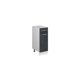 VICCO Schubunterschrank R-Line Schwarz Beton Wei&szlig; 30 cm ohne Arbeitsplatte