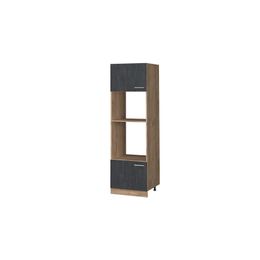 VICCO Mikrowellenschrank R-Line Schwarz Beton Eiche 60 cm
