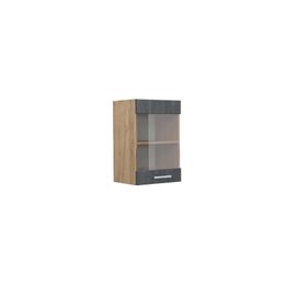 VICCO H&auml;ngeglasschrank R-Line Schwarz Beton Eiche 40 cm