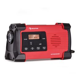 Auna Patagonia DAB+ Outdoor-Radio DAB / DAB+ / FM Kurbelaufladung USB SOS-Alarm wasserdicht Rot