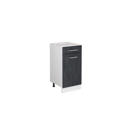 VICCO Schubunterschrank R-Line Schwarz Beton Wei&szlig; 40 cm ohne Arbeitsplatte