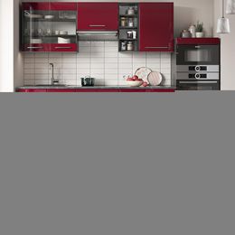VICCO K&uuml;chenzeile K&uuml;chenblock Einbauk&uuml;che 280cm Fame-Line Wei&szlig; Hochglanz