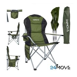 24MOVE&reg; Campingstuhl Salvador faltbar Camping Klappstuhl gepolstert inkl. Tragetasche, bis 150kg belastbar, gr&uuml;n