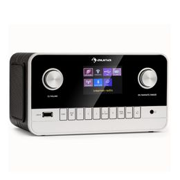 Auna Connect 100 MKII Internetradio Mediaplayer Bluetooth DAB/DAB+ App-Control Schwarzes Holz