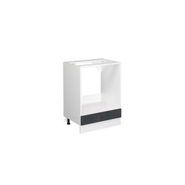 VICCO Herdumbauschrank R-Line Schwarz Beton Wei&szlig; 60 cm ohne Arbeitsplatte