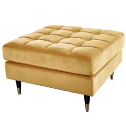 Riess Ambiente riess-ambiente Hocker COZY VELVET - 80cm senfgelb gold Samt Metallf&uuml;&szlig;e