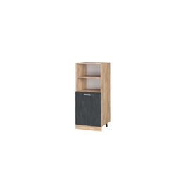 VICCO Vorratsschrank R-Line Schwarz Beton Eiche 60 cm kleine T&uuml;r