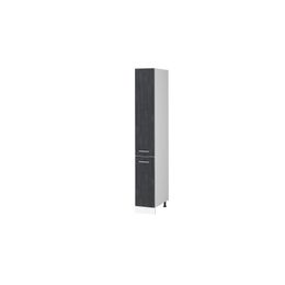 VICCO Apothekerhochschrank R-Line Schwarz Beton Wei&szlig; 30 cm