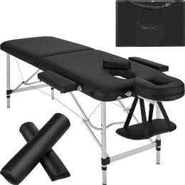 TecTake&reg; 2 Zonen Massageliege-Set, Breite 61 cm, Polsterung 4 cm, mit Aluminiumgestell, 210 x 95 x 89 cm