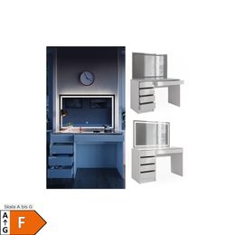 VICCO Schminktisch Sherry Wei&szlig; Hochglanz Gold 120 x 75 cm 5 Schubladen LED-Spiegel