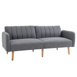 HOMCOM Schlafsofa mit verstellbarer Rückenlehne grau 173B x 75T x 73H cm