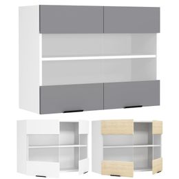 Vcm K&uuml;chenschrank h&auml;ngend Ma&szlig;e ca. H. 60 x B. 80 x T. 31 cm H&auml;ngeschrank mit zwei Dreht&uuml;ren K&uuml;chenschrank mit Glas K&uuml;chenm&ouml;bel &ndash; Fasola