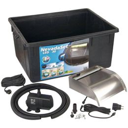 Ubbink - Wasserfall-Set Nevada 30cm mit LED-Beleuchtung Edelstahl