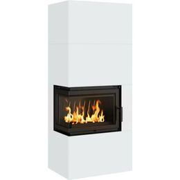 Kaminofen kratki Simple Box Stahl Weiss links 8 kW Holzofen Bausatz Kamin