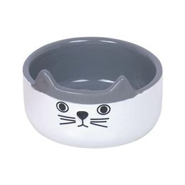 Katzen Keramik Napf Cat Face weiß 160 ml ø 13 cm - Nobby