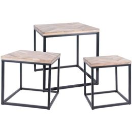 Ambiance 3-tlg. Beistelltisch-Set Teak h&s Collection