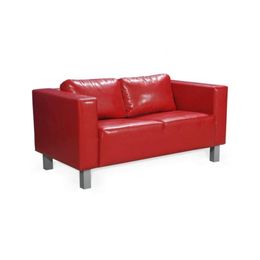 Elegantes Sofa valissa ii Eco-Leder mit Kissen MG7 - Grün - Furnix