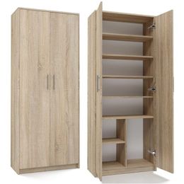 Topeshop - cdf Geschlossenes Bücherregal Oliv 2D Farbe: Eiche Sonoma Für Wohnzimmer, Büro, Arbeitszimmer Modern Regal für Bücher und Spielzeug Ideal