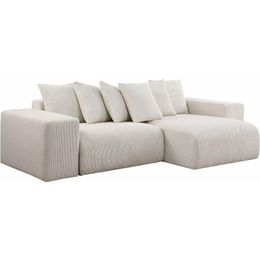 Ecksofa aus Cord 'Rivoli' - 312 x 176 x 49 cm - Beige