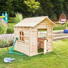 Home Deluxe - Spielhaus der grosse palast - 106 x 111 cm Farbe: Natur, Ausstattung: Ohne Bank Spielhaus Kinderspielhaus Gartenhaus Kinderhaus