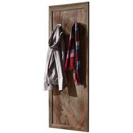 Massivmöbel24 Wandgarderobe Sheesham 55x3x150 grau geölt nature grey 001