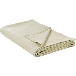 Beliani Tagesdecke Beige aus Baumwolle 150 x 200 cm Wendbar für Bett Sofa Couch Wohnzimmer Schlafzimmer