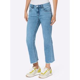 7/8-Jeans Heine Gr. 42, Normalgrößen, blau (blue, bleached) Damen Jeans