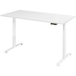 Neutral Base Lite elektrisch höhenverstellbarer Schreibtisch weiß rechteckig, T-Fuß-Gestell weiß 160,0 x 80,0 cm