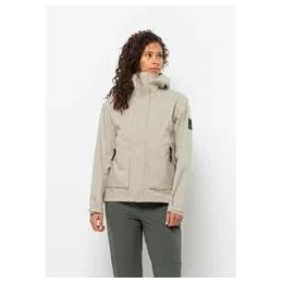 Regenjacke Jack Wolfskin "WANDERMOOD 3L JKT W" Gr. L (42/44), grau (dusty, grau) Damen Jacken