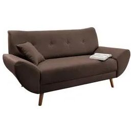 2-Sitzer Home Affaire "Basta" Sofas Gr. B/H/T: 174cm x 80cm x 82cm, Luxus-Microfaser Lederoptik, braun (dunkelbraun)