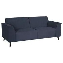 2,5-Sitzer DOMO collection "Amora" Sofas Gr. B/H/T: 193cm x 81cm x 90cm, Chenille-Optik, Mit Federkern, blau (dunkelblau) mit Federkern