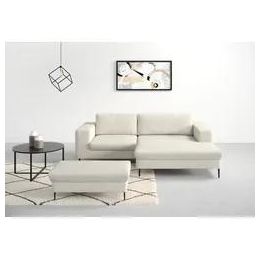 Ecksofa DOMO collection "Modica L-Form" Sofas Gr. B/H/T: 244cm x 83cm x 173cm, Struktur, Recamiere rechts, beige moderne Optik mit großzügiger RecamiÃ ̈re, auch in Cord