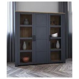 Highboard FORTE "Bohol" Sideboards Gr. B/H/T: 151,1cm x 160,6cm x 42cm, blau (riviera oak/navy oak // navy oak) Breite 151 cm