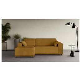 Ecksofa Home Affaire "TAMMO" Sofas Gr. B/H/T: 233cm x 80cm x 162cm, Cord, Recamiere links, gelb L-Form