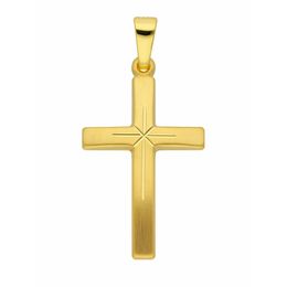 Adelia´s Ketten-Anhänger ADELIA´S "333 Gold Kreuz Anhänger" Schmuckanhänger Gr. Damen, Gelbgold 333, goldfarben (gold) Damen Anhänger Goldschmuck für & Herren