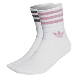 adidas originals Socks 'Mid-Cut Glitter Crew 2 Pairs' female White size KXXL